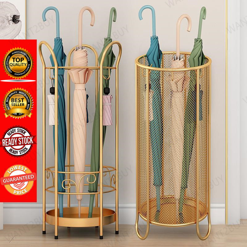 JOY Umbrella Stand Holder Light Luxury Iron Metal Floor Hotel Lobby ...