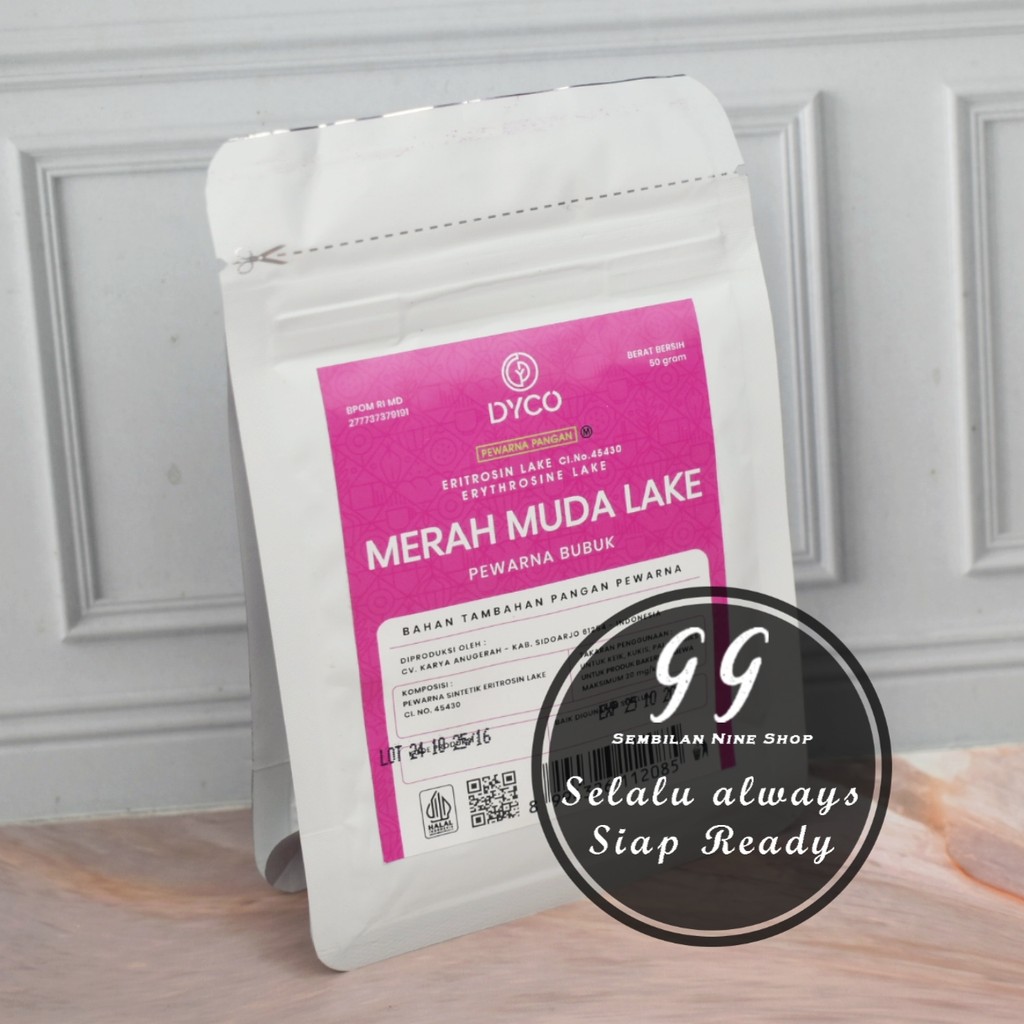 MERAH Dyco PINK PINK LIGHT Red LAKE Dye POWDER 50 grams Oil Based FOOD ...