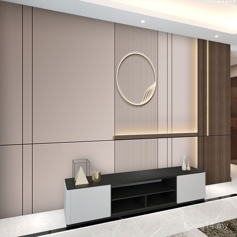 Panel Dinding Gaya Mewah Kain Dinding Latar Belakang TV Bilik ...