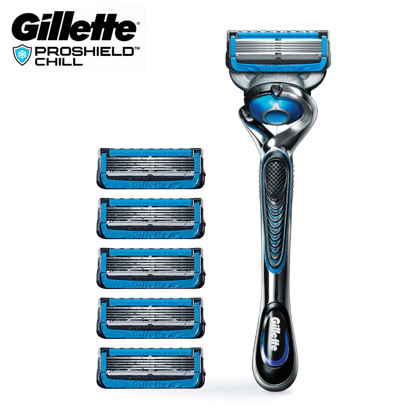 Gillette Fusion 5+1 ProShield Chill Razor 1 Handle + 6 Razor Heads ...