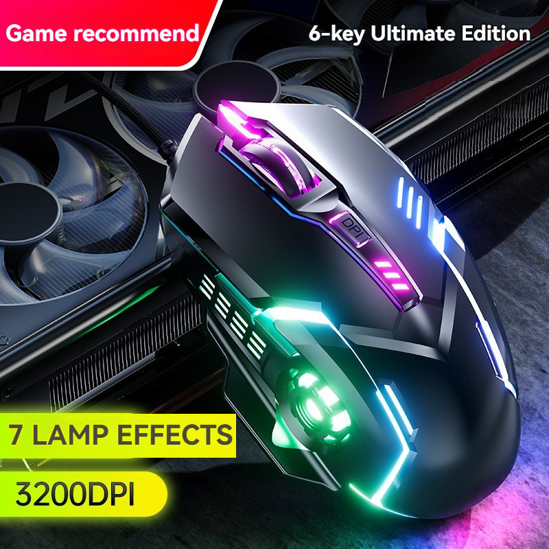 Gaming Mouse LED Backlit USB Silent Wired Mouse Ergonomic Design Mice ...