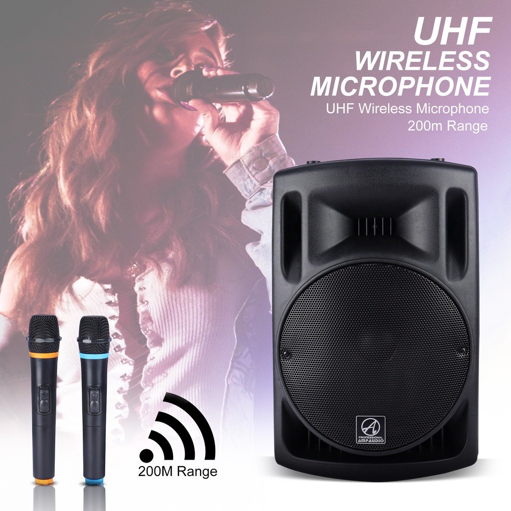 Karaoke Viral AmpAudio 15 Inch Portable Bluetooth Portable Speaker with ...