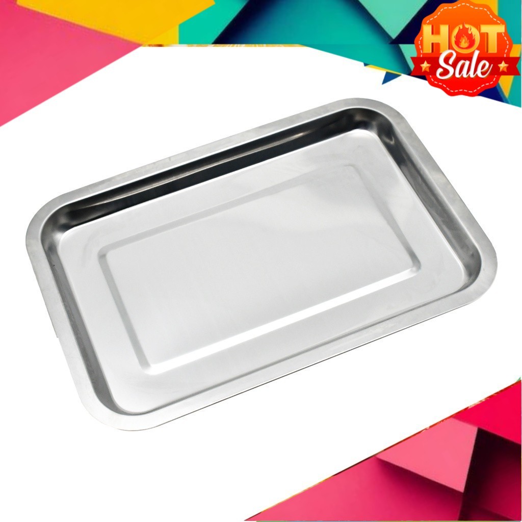 Talam Besi, Tray Besi, Stainless Steel Tray (31.5cm x 21.5cm) | Shopee ...