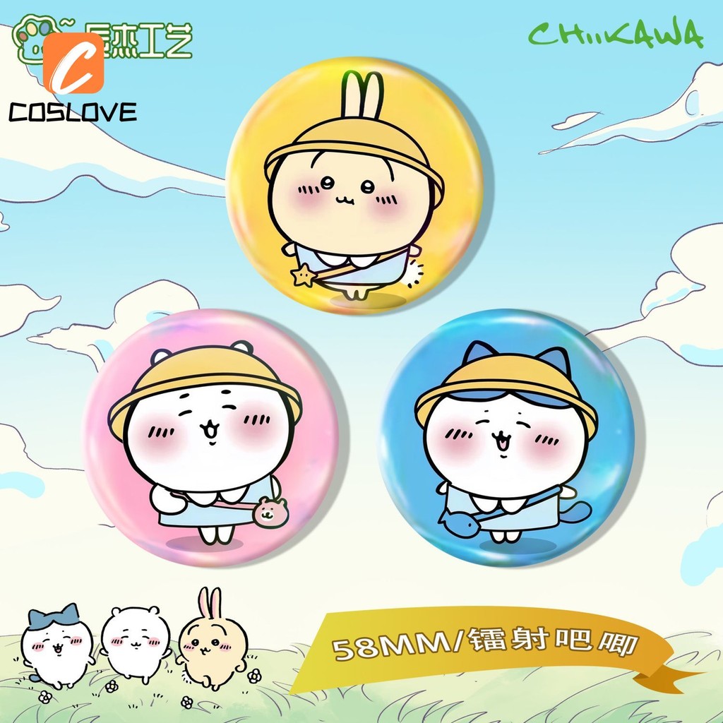 Original Chiikawa School Version Badge Anime Character Bage Decoration ...