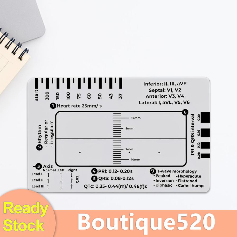 Portable ECG/EKG 7 Step Ruler Card ECG Reference Tool for ECG/EKG ...