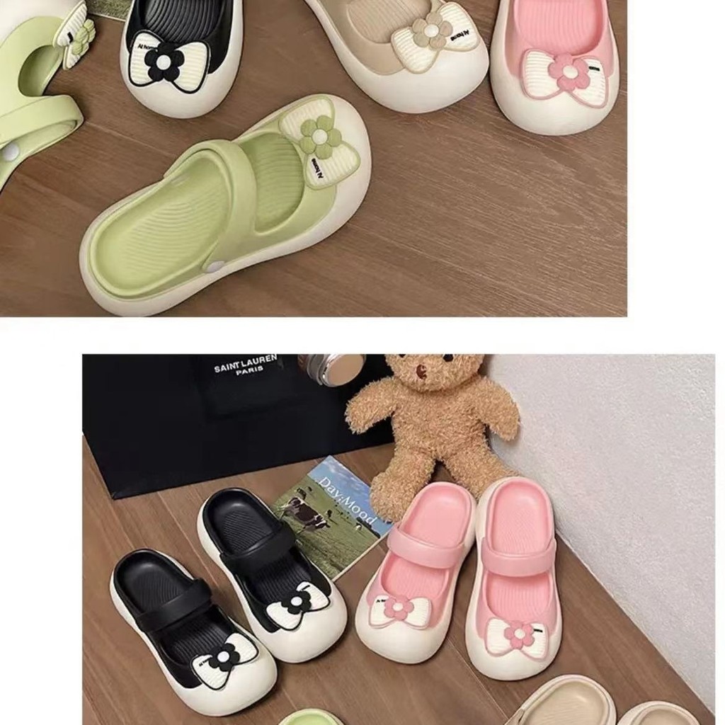 Musim Panas Bertapak Tebal Tidak Licin Kaki Tertutup Kasut Mary Hole ...