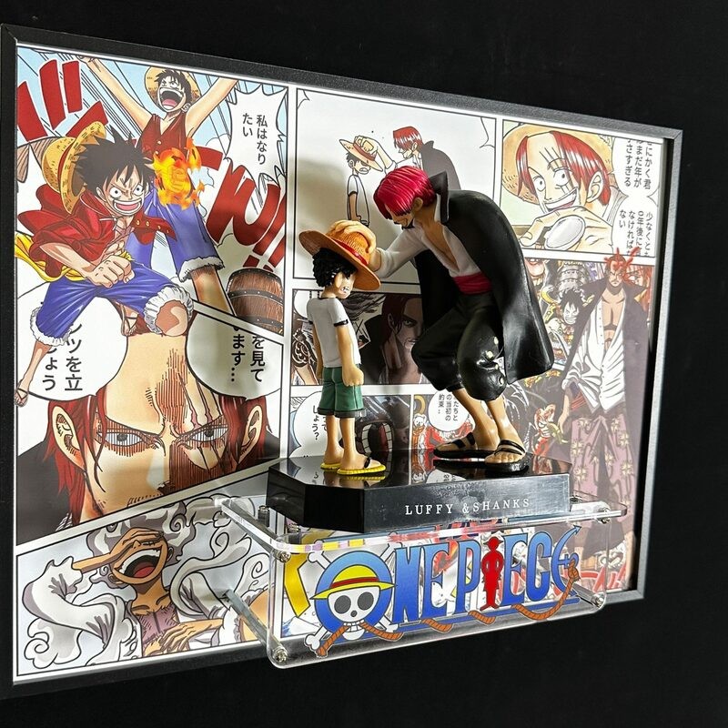 One Piece Luffy & Shanks Figure 3D Model Frame Mural Toy Collectible ...