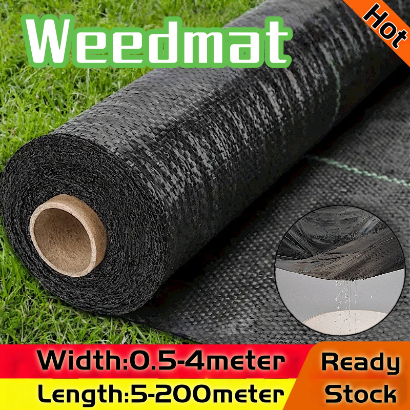 90GSM Hijau/Hitam Weedmat Weed Mat Heavy Duty Plastik Penutup Weedtex ...