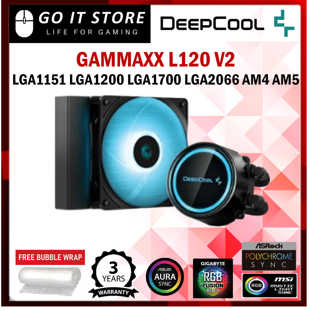 DEEPCOOL GAMMAXX L120 V2 120MM AIO Cooler Intel & AMD CPU Air Cooler ...