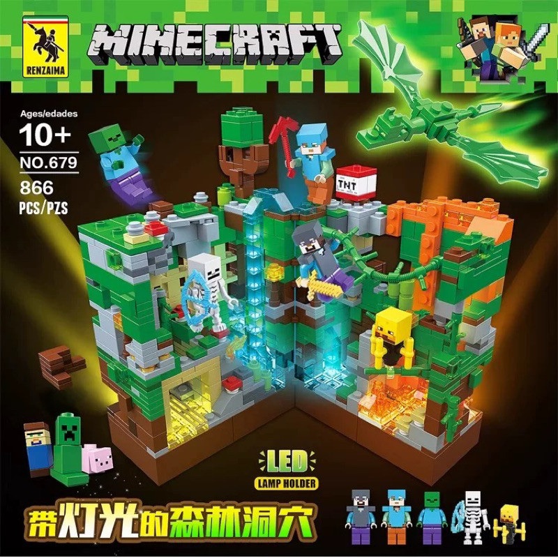 MINECRAFT JUNGLE CAVE ADVENTURE BUILDING BLOCKS (679) | Shopee Malaysia