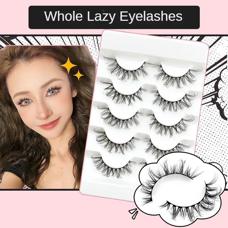 5 Pairs Natural Simulation JKX False Eyelashes Multi-Layer Three ...
