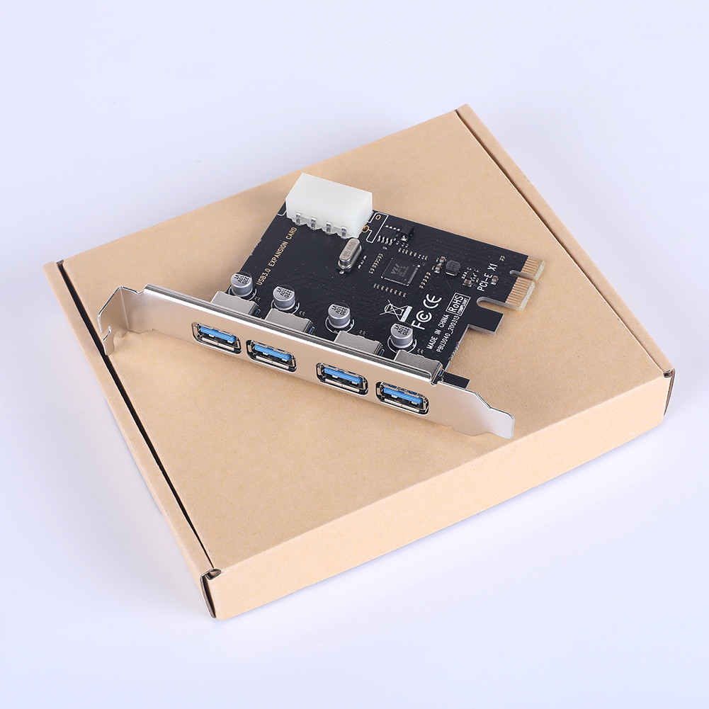 USB3.0 Riser PCIE Expansion Card 4 Ports PCI Express Computer Hub ...