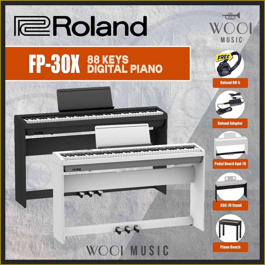 Roland FP-30X Digital Piano 88 keys with Stand & Pedal Board FP30X ...