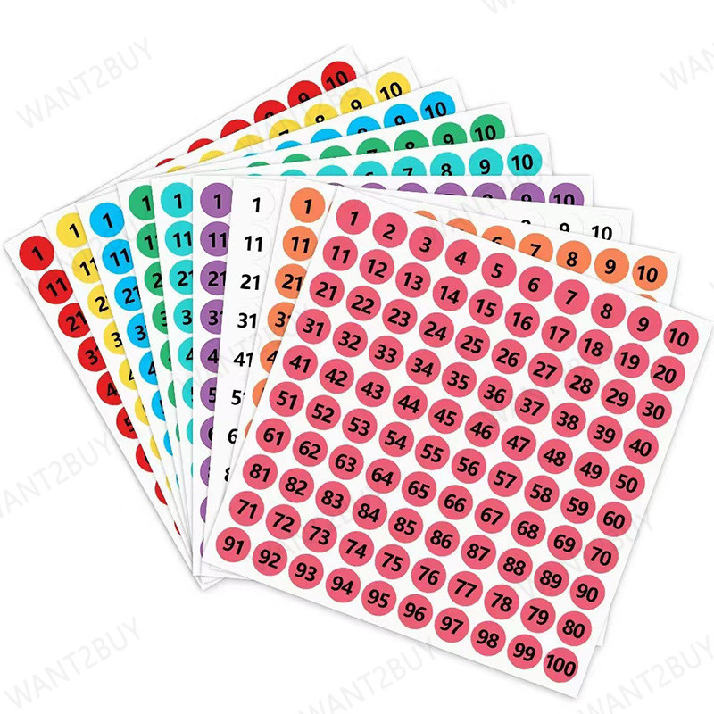 AGM Sticker Tags1 Sheet 1cm 1-100 Small Size Number Flow Label ...