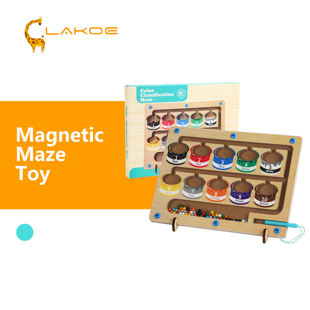 Lakoe Magnetic Maze Toy Color and Number Matching Maze Montessori ...
