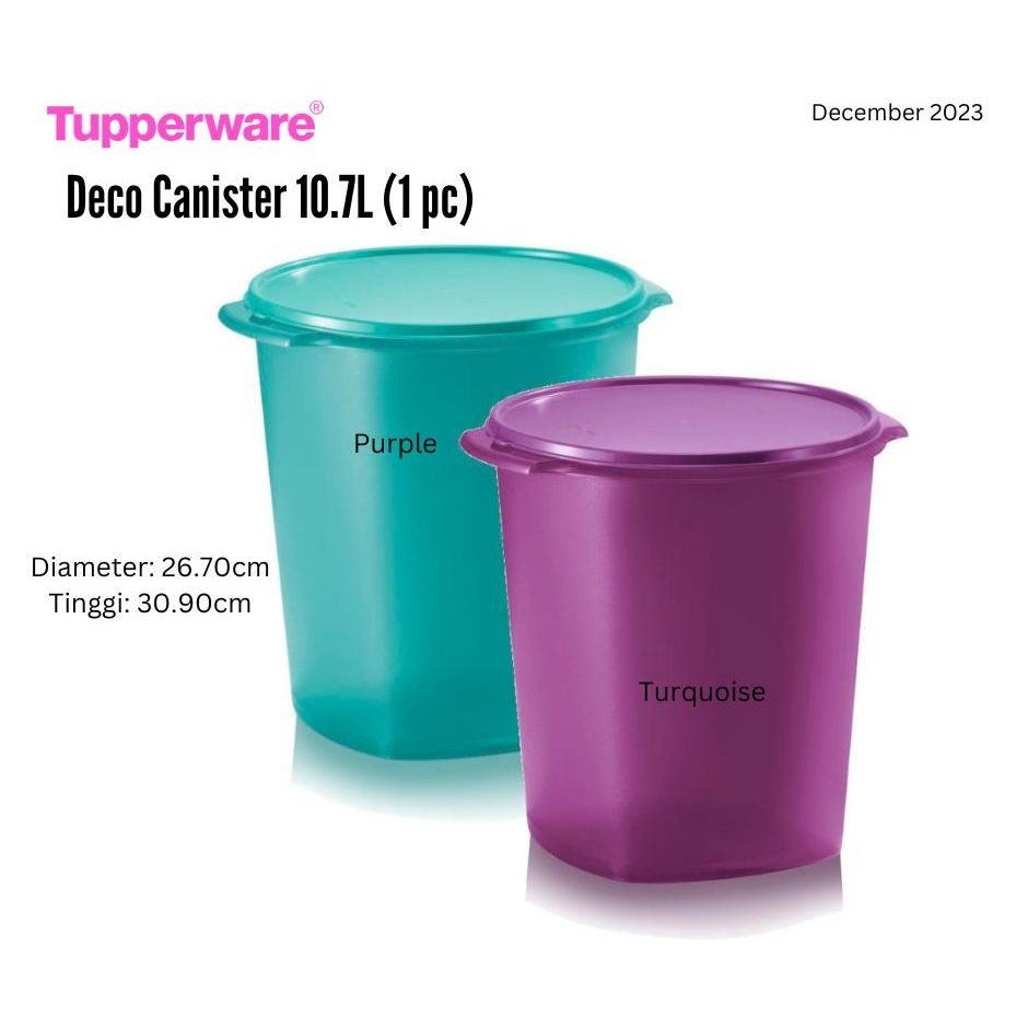 Tupperware Deco Canister 11.0L Giant Food Container Bekas Keropok ...