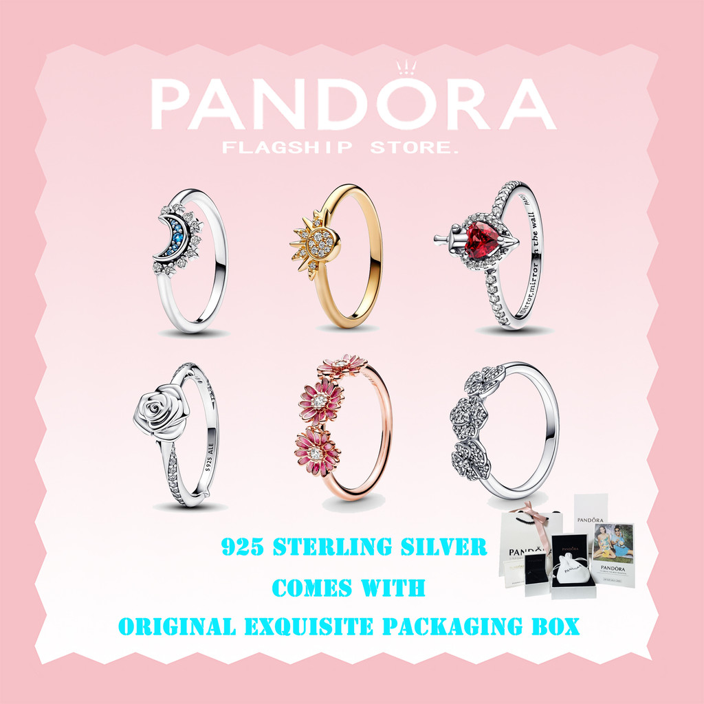 Pandora Ring 925 silver With Box for woman Sun Moon and Disney Villains ...