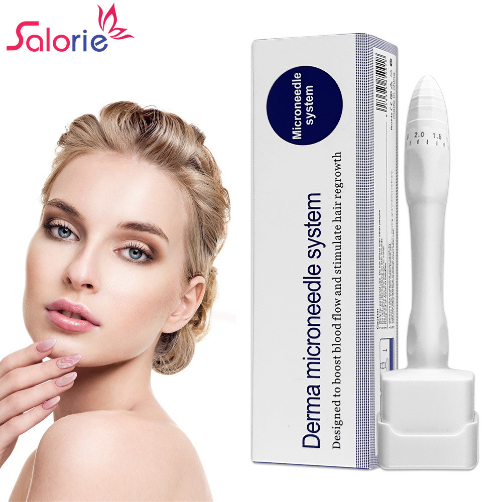 Salorie 100 Pins Microneedle Face Roller Stamp Facial Beauty Tool for ...