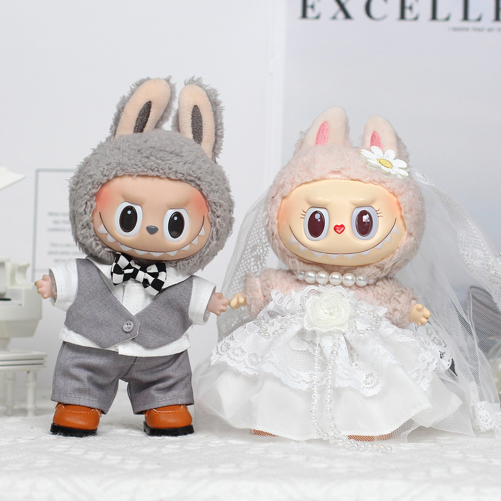 Have A Seat Labubu Costume White Wedding Dress Men Suit for Labubu V1 ...