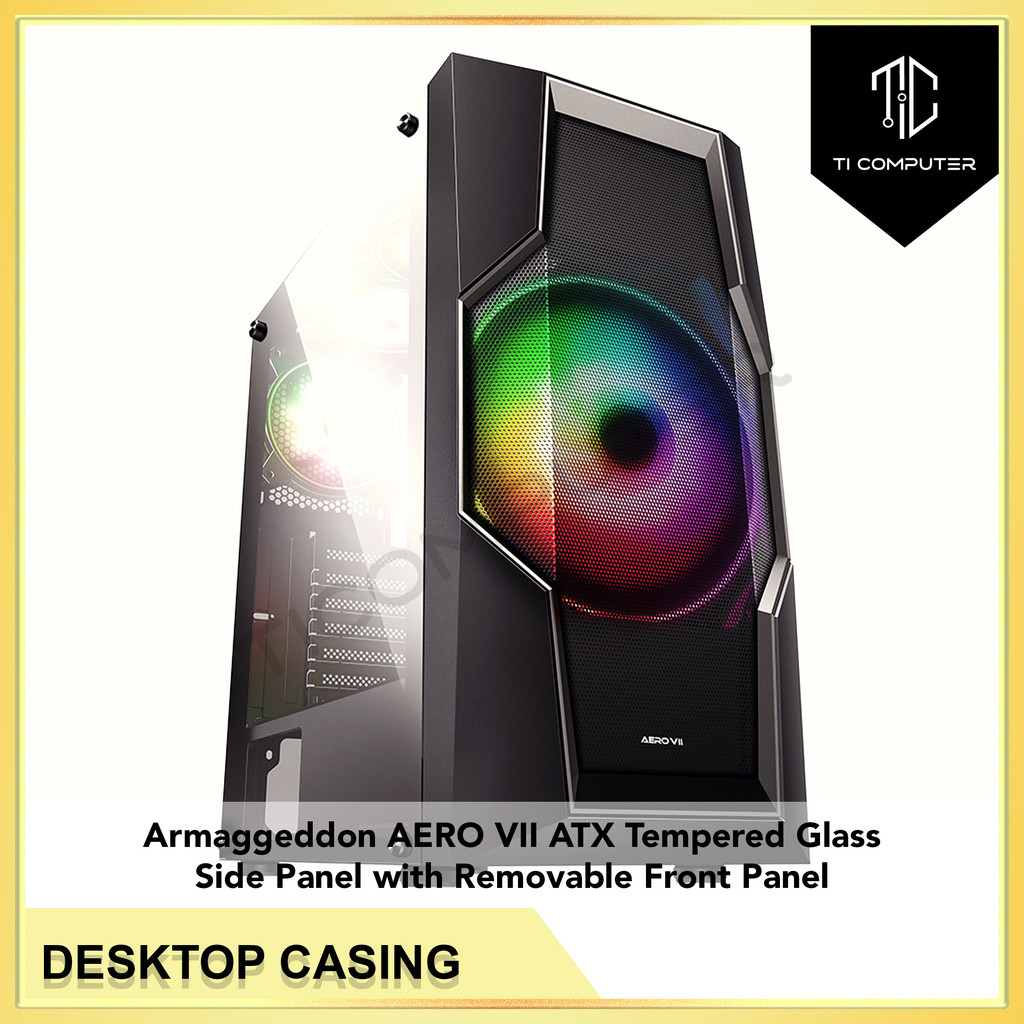 Armaggeddon AERO VII ATX Tempered Glass Side Panel with Removable Front ...