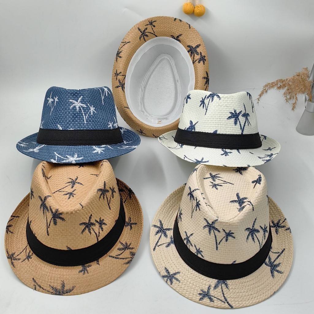 Adult Bruno Mars Straw Beach Fedora Hat for unisex Groomsmen Wedding ...