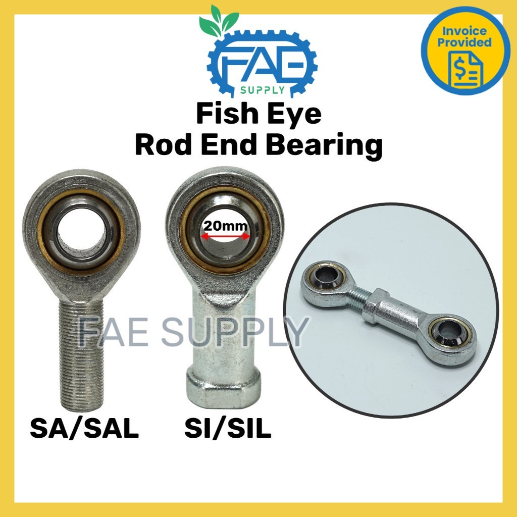 SA SAL SI SIL 20 T/K Fish Eye Rod End Bearing Male Thread Female Thread ...