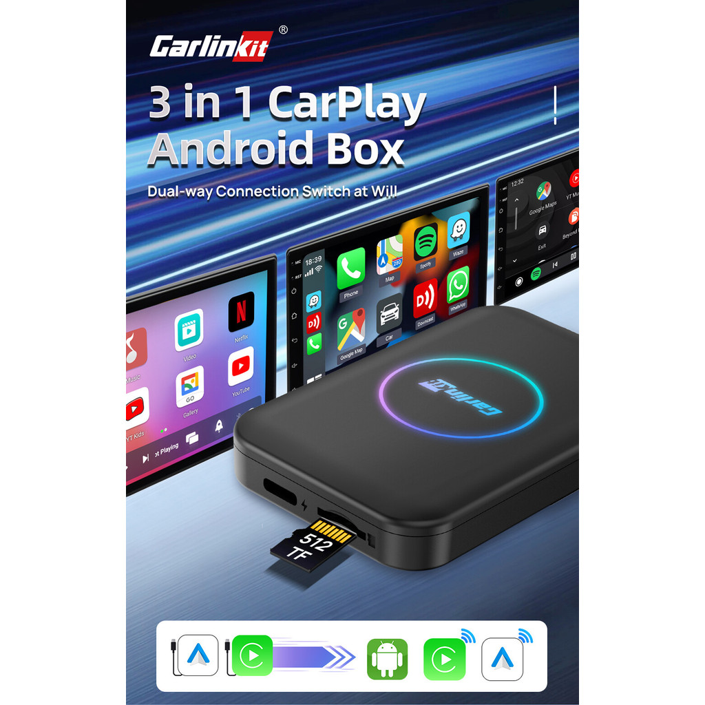 CarlinKit TBOX-Lite Carplay Ai Box Android 10 Wireless Carplay ＆ Android Auto Adapter Wifi ...