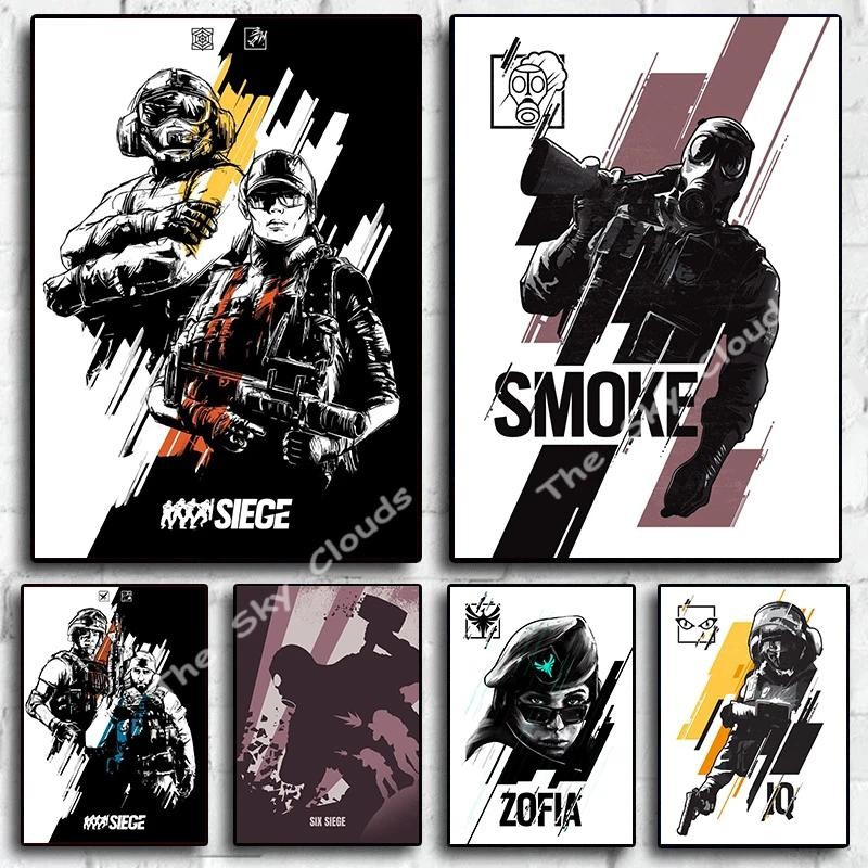 Game Six Siege Poster Figure Canvas Painting HD Printing Modern Wall ...