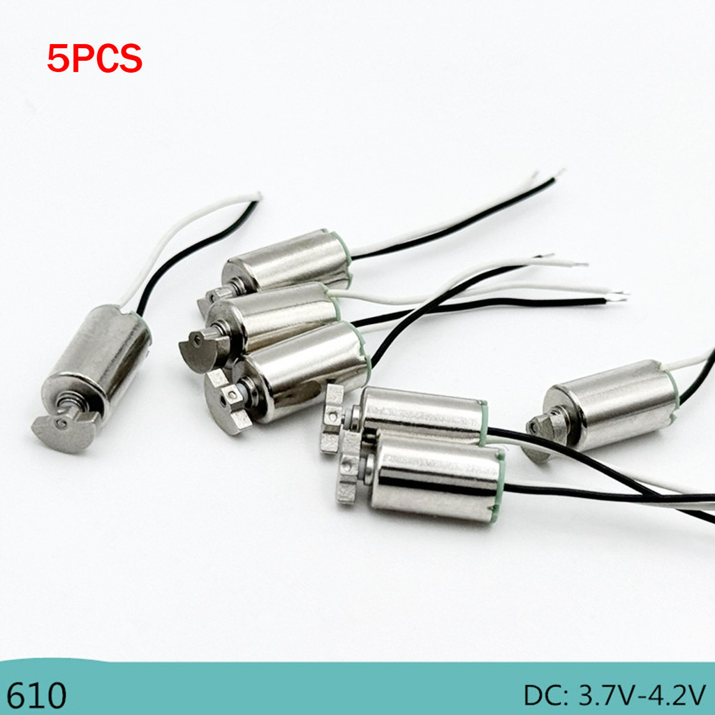 5PCS 610 Mini Coreless Vibration Motor 6*10MM with Clip DC 3.7V 4.2V 1000RPM Cylindrical Small ...