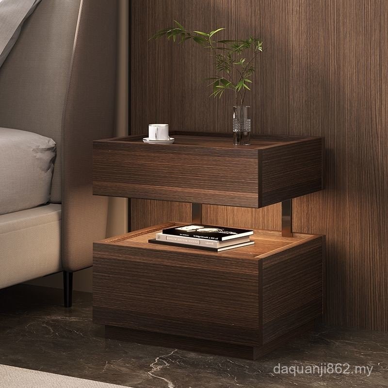 Italian Minimalist Bedside Table Modern Suspended Solid Wood Bedside ...