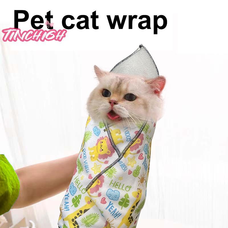 [TinchighM] Pet Grooming Fixed Cloth Pet Cat Wrap Self-adhesive Anti ...