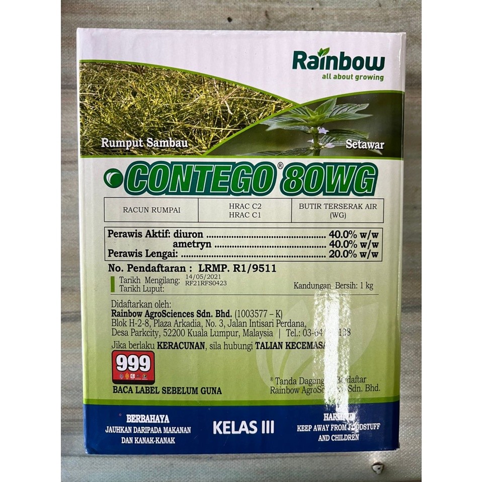 ## RUMPUT KHAS UNTUK NANAS ## 1Kg CONTEGO 80WG Diuron 40% Ametryn 40% ...