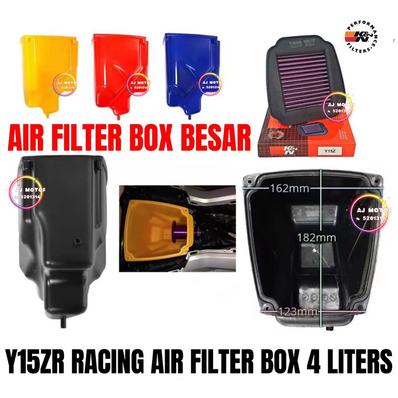 YAMAHA Y15ZR Y15 V1 V2 RACING AIR FILTER BOX BIG 4 LITERS BESAR 4L ...