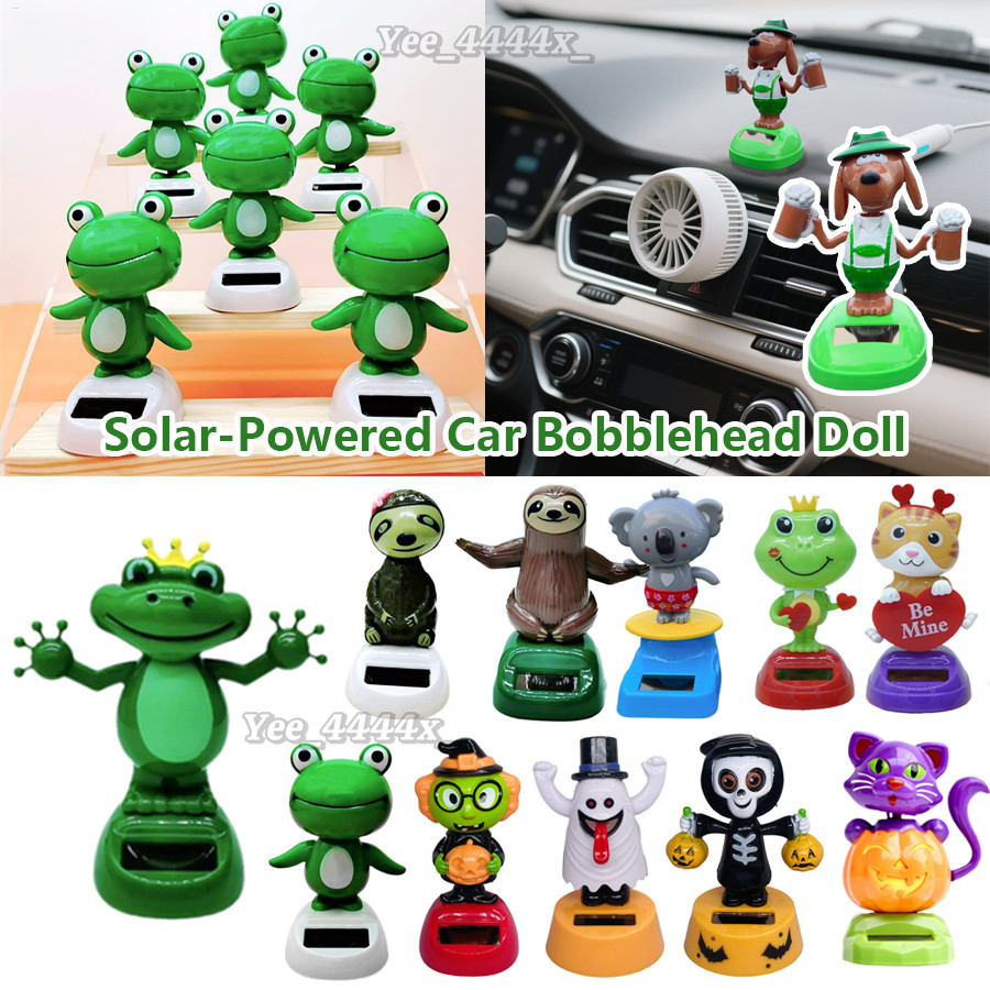 Solar Dancing Frog Shaking Head Toy Funny Animals Bobblehead Ornaments ...
