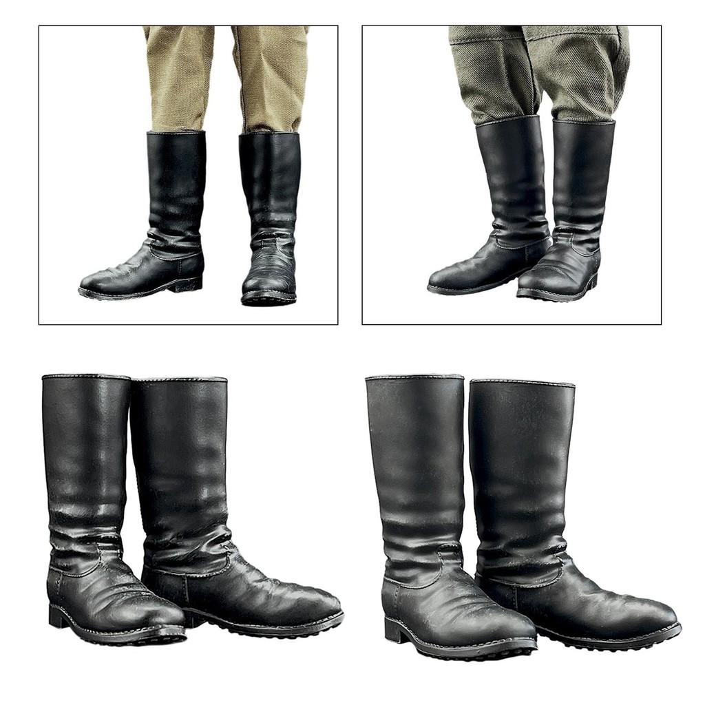 [uguuiya] 1/6 Scale Figure Boots High Boots Model Hobby Toy Shoes Black ...