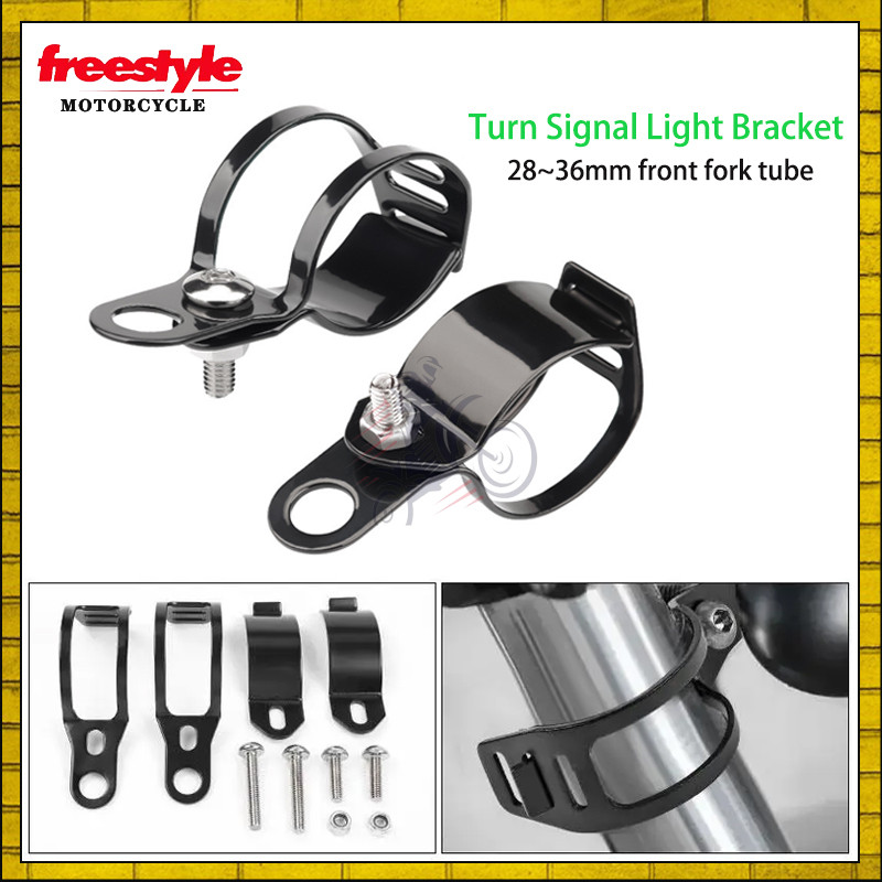 Metal 28~36mm Front Fork Clamp Left Right Motorcycle Turn Signal Lights Mount Fixed Bracket for ...