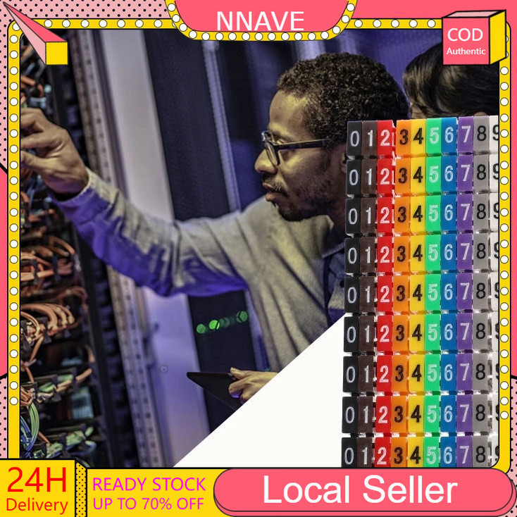 100Pcs 0-9 Numbering Cable Markers Colourful Cord Network Cable Number ...