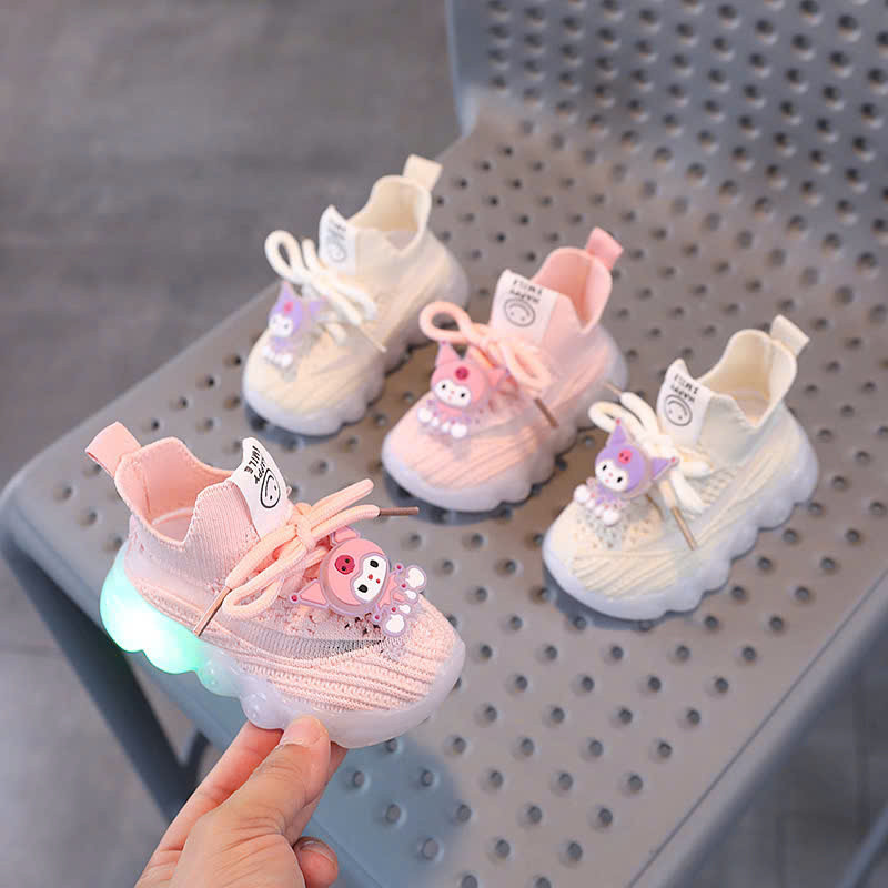 Girls' sneakers kurumi noodle shoes with led lights, lightweight and ...