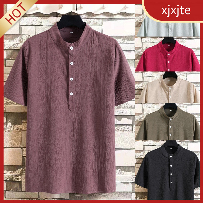 Local Delivery Kemeja Kurta Lelaki Baju Raya Cotton Linen Shirts kurta ...
