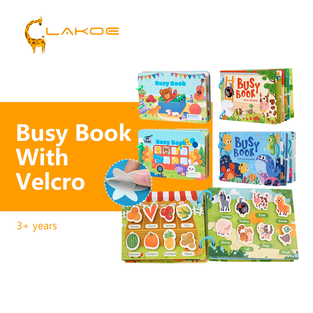 Lakoe Busy Book With Velcro Fun Quiet Book for Toddler Early Learning ...
