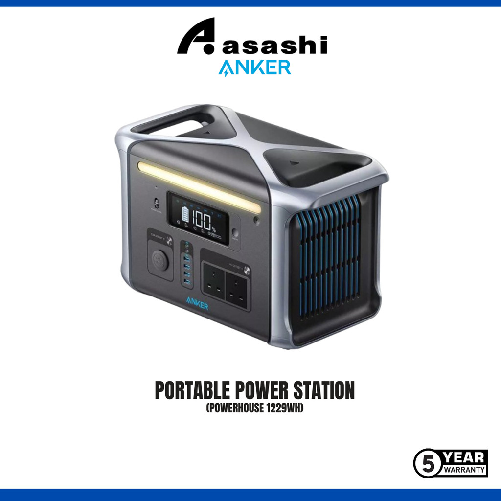 Anker 757 Portable Power Station (PowerHouse 1229Wh) - 1229Wh / 1500W ...