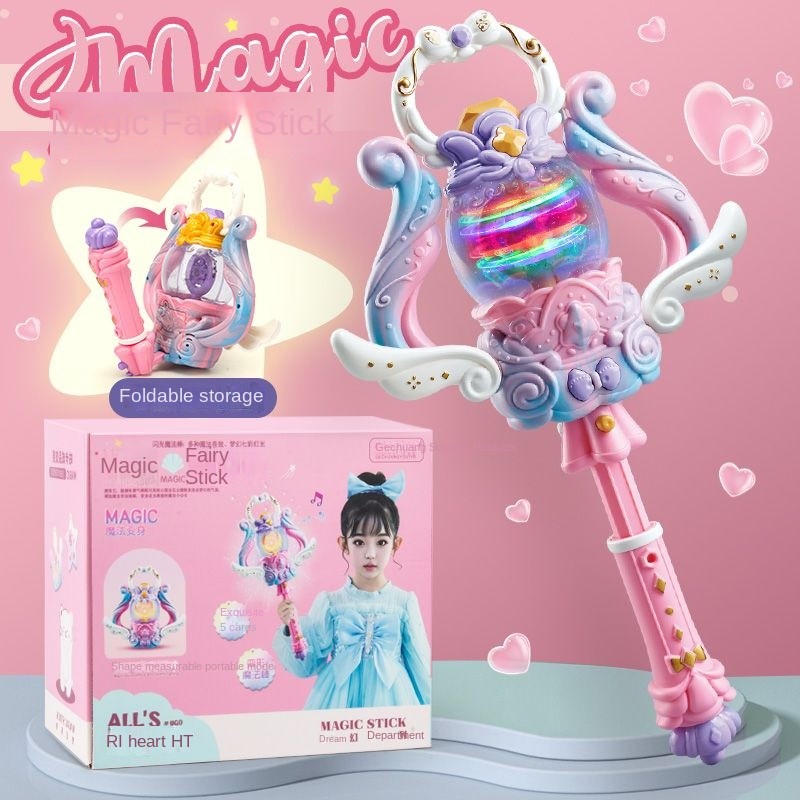 [Ready Stock] Foldable Fairy Magic Wand Rotating Light Music Dual Form ...