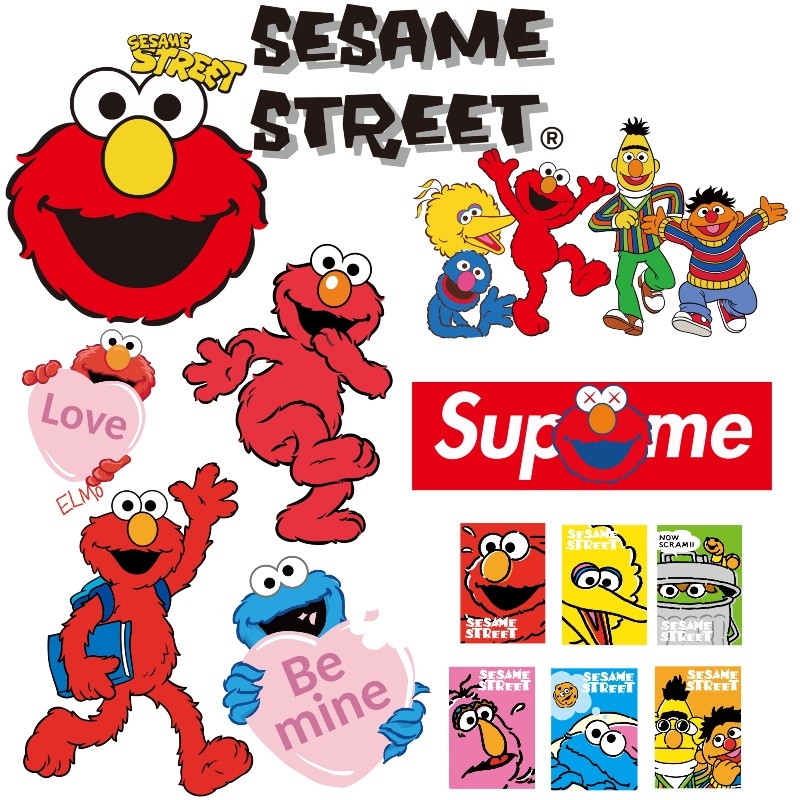 SESAME STREET heat transfer sticker ELMO cartoon hot stamping DIY ...