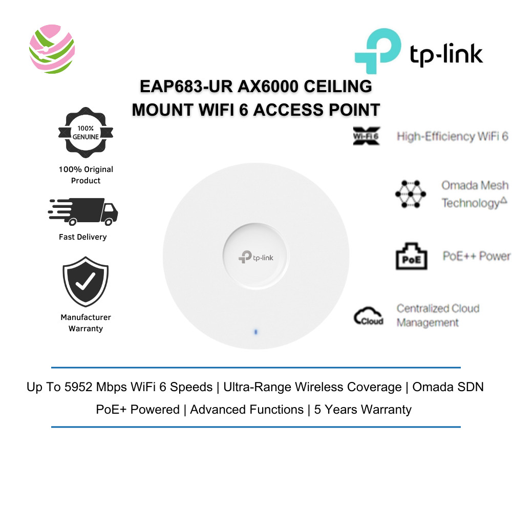 TP-Link EAP683-UR AX6000 Ceiling Mount WiFi 6 Access Point with Ultra ...