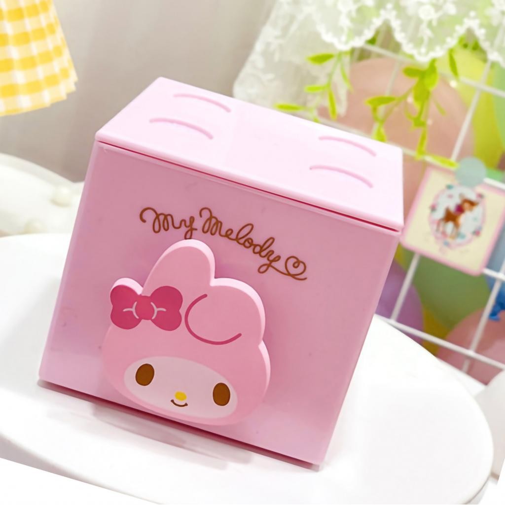 Dkkioau Table Top Storage Box Cartoon Square Shape Stackable Clutter ...