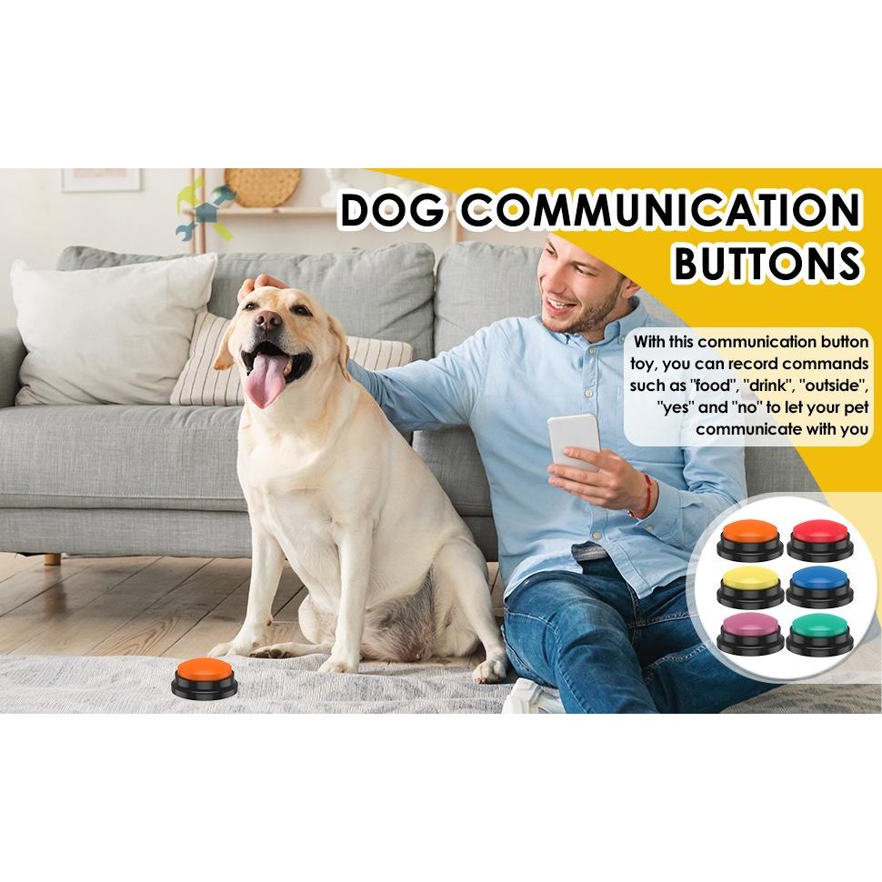 4/6Pcs Dog Talking Button Recordable Dog Communication Button Colorful ...