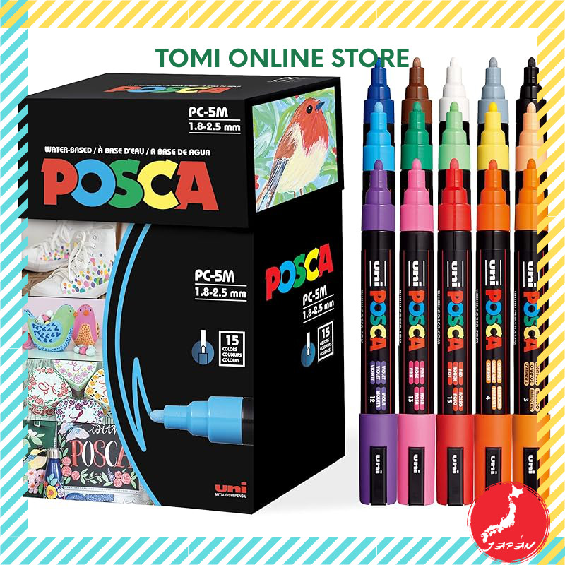 Mitsubishi Uni Posca Water-Based Markers - Medium Tip, Assorted Colors ...
