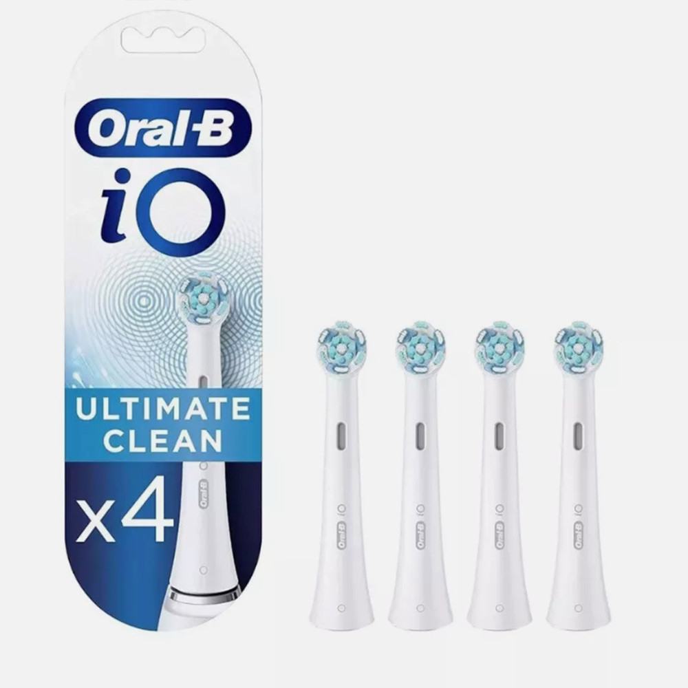 Oral-B iO Ultimate Clean Black Replacement Brush Heads - 4 Pack ...