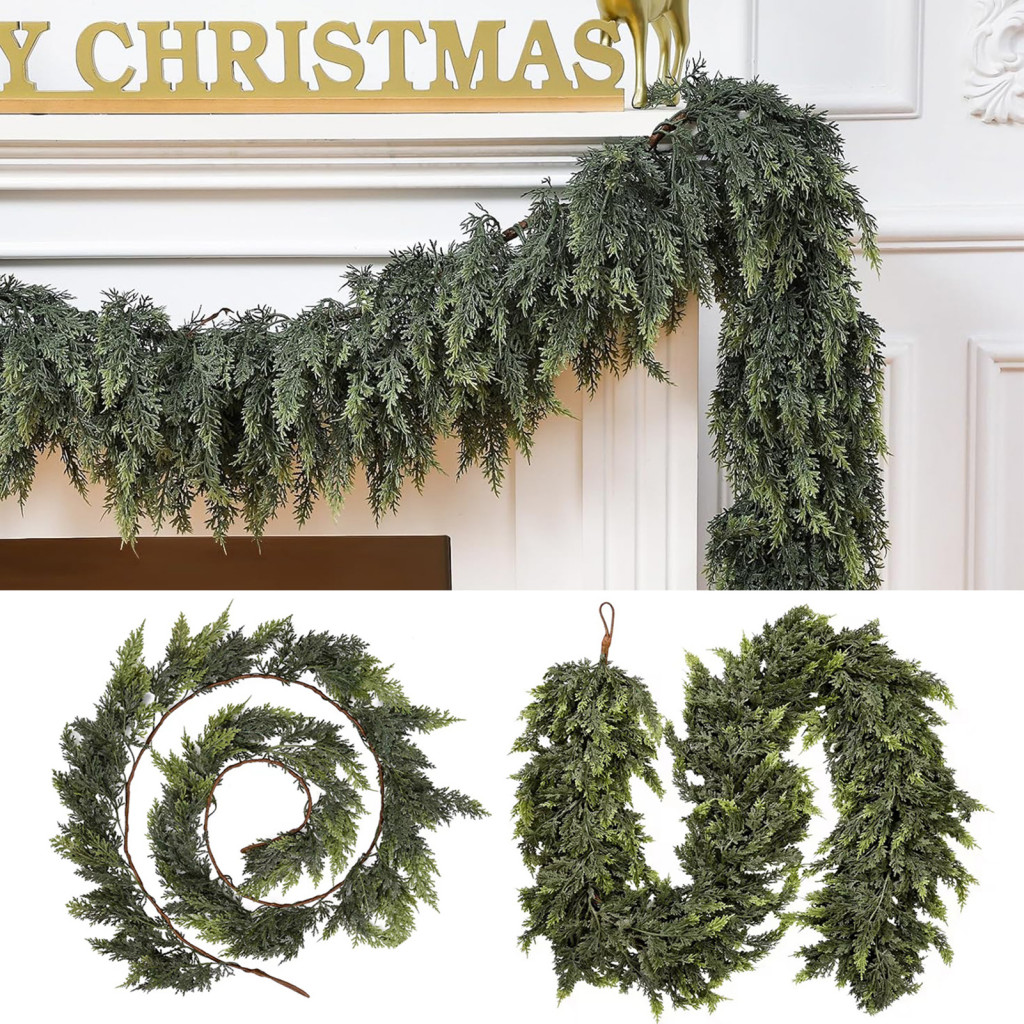 {xiapimart} Artificial Cedar Garland Soft Pvc Garland 6 Ft Christmas ...