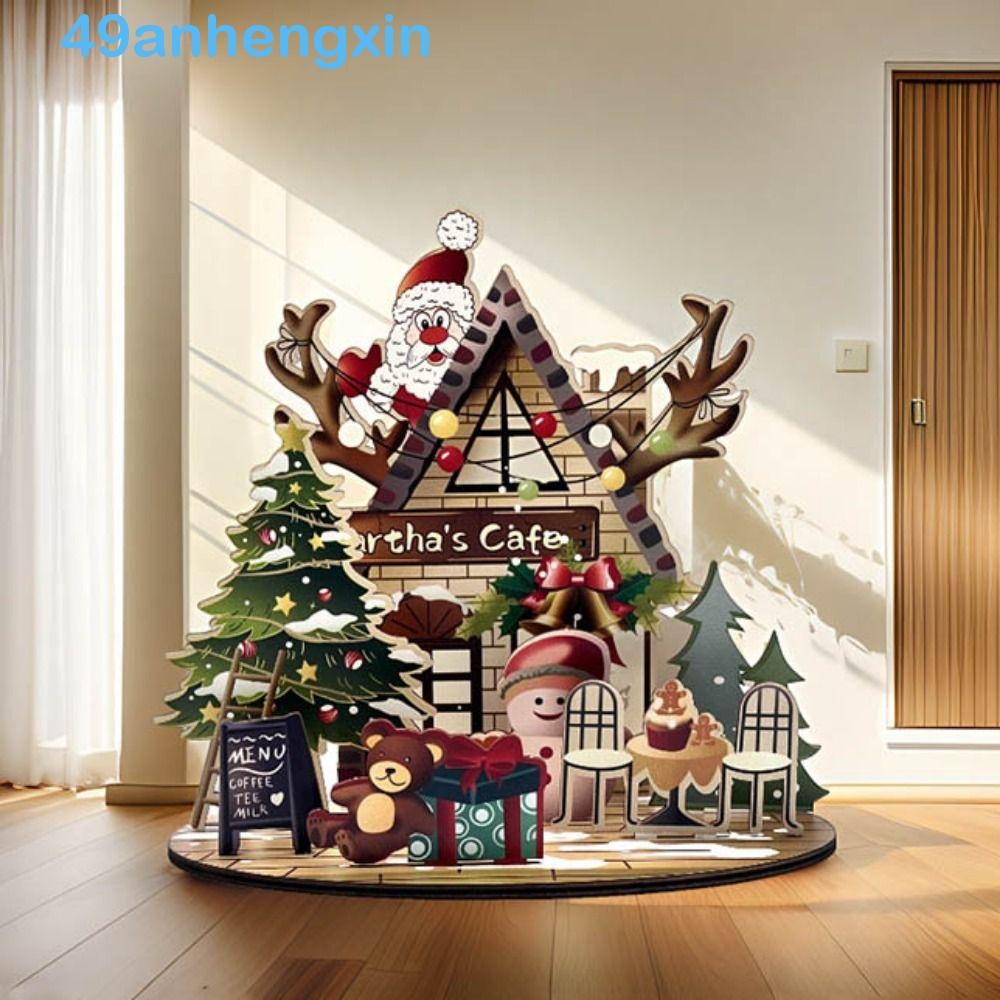 ANHENGXIN 3D Christmas Wooden Puzzles, Exquisite Cute Christmas Hut ...